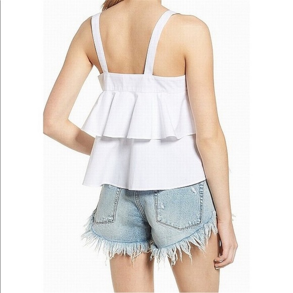bp | Tops | Bp White Tiered Ruffled Popover Tank Top Size Xl | Poshmark